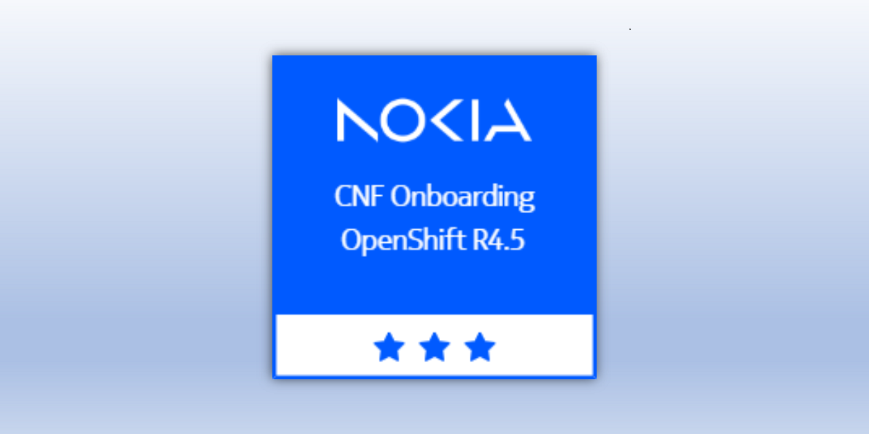 CNF Onboarding OpenShift R4.5 | Nokia badge