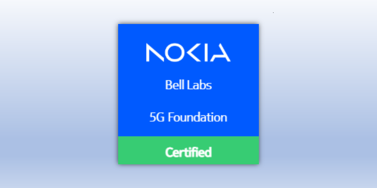 Nokia Bell Labs 5G Certified Associate | Nokia badge