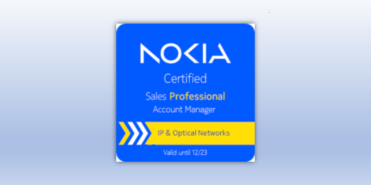 Nokia Certified Sales Professional: IP & Optical Networks | Nokia badge
