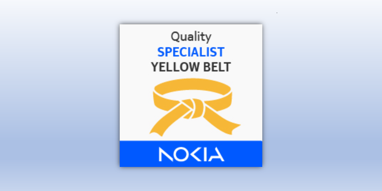 Quality Specialist Yellow Belt | Nokia badge